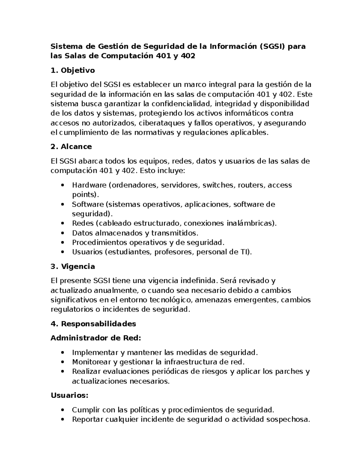 SGSI - SGSI - Sistema de Gestión de Seguridad de la Información (SGSI ...
