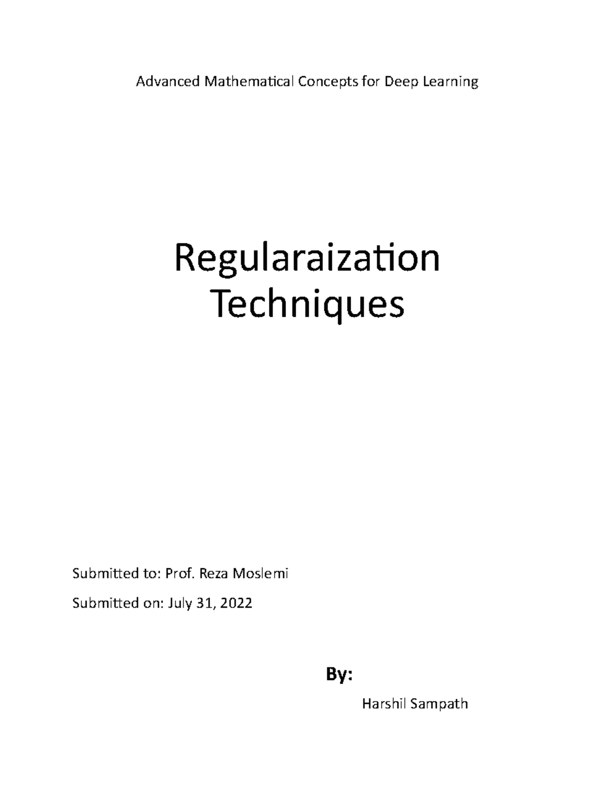 Individual Assignment - Advanced math concepts - Regularisation in CNN - Advanced Mathematical ...