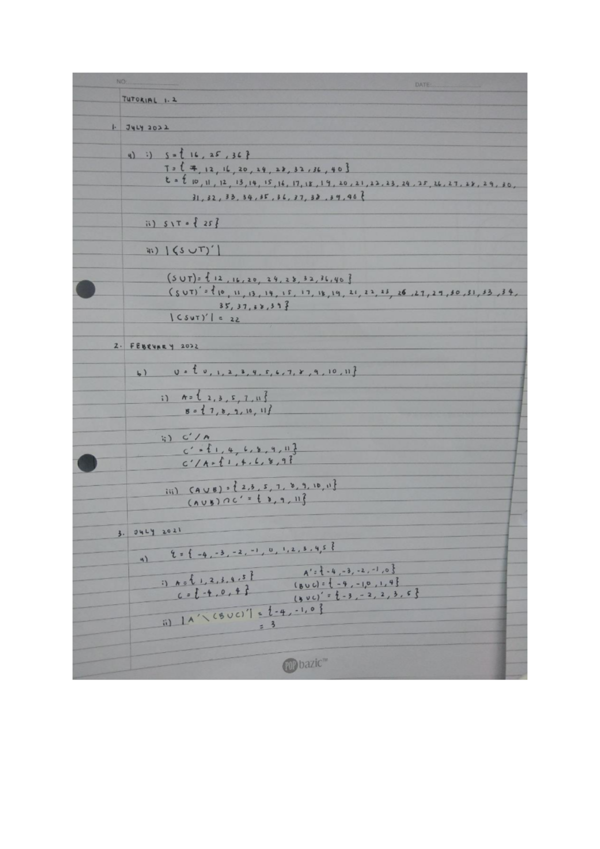 MAT210 - tutorial - Diploma in Computer Science - Studocu