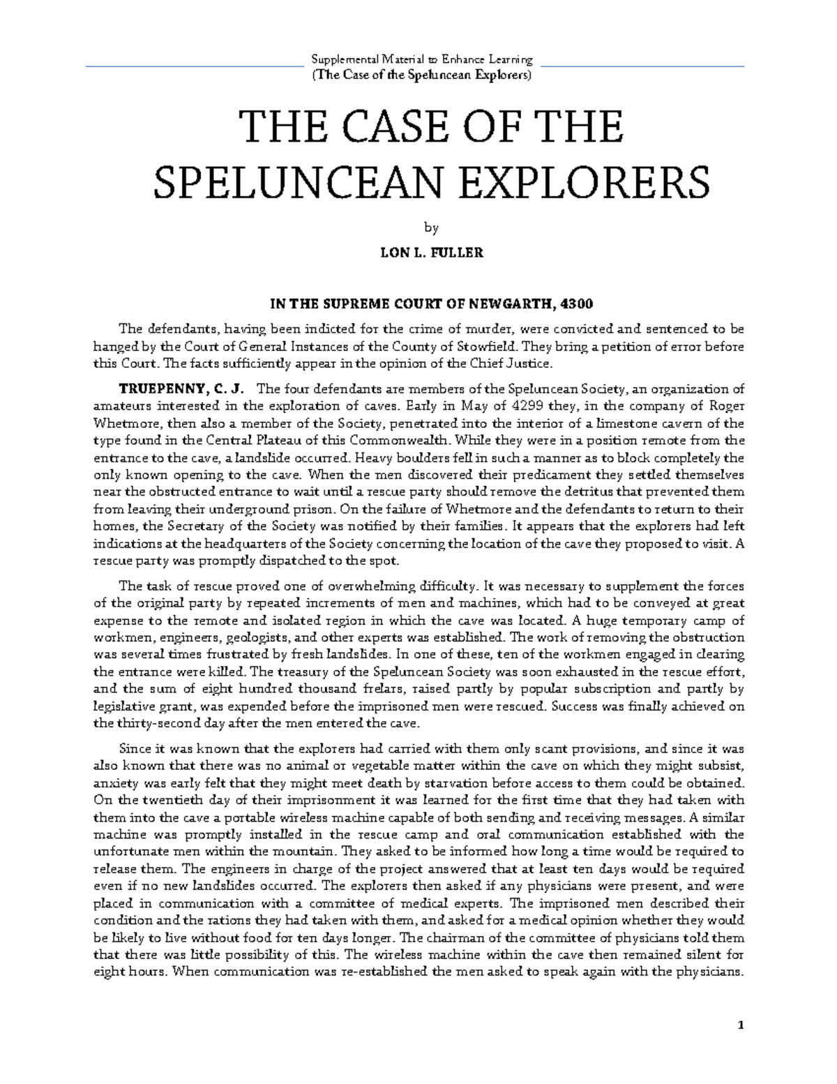 1. Original, Speluncean Explorers, 2019 - ( The Case of the Speluncean ...