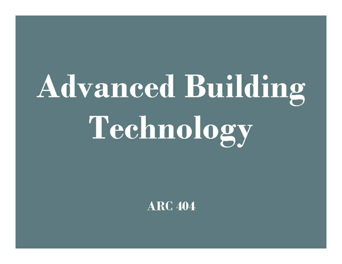 Partitions PDF - Advanced Building Technology ARC 404 ####### Lecture ...