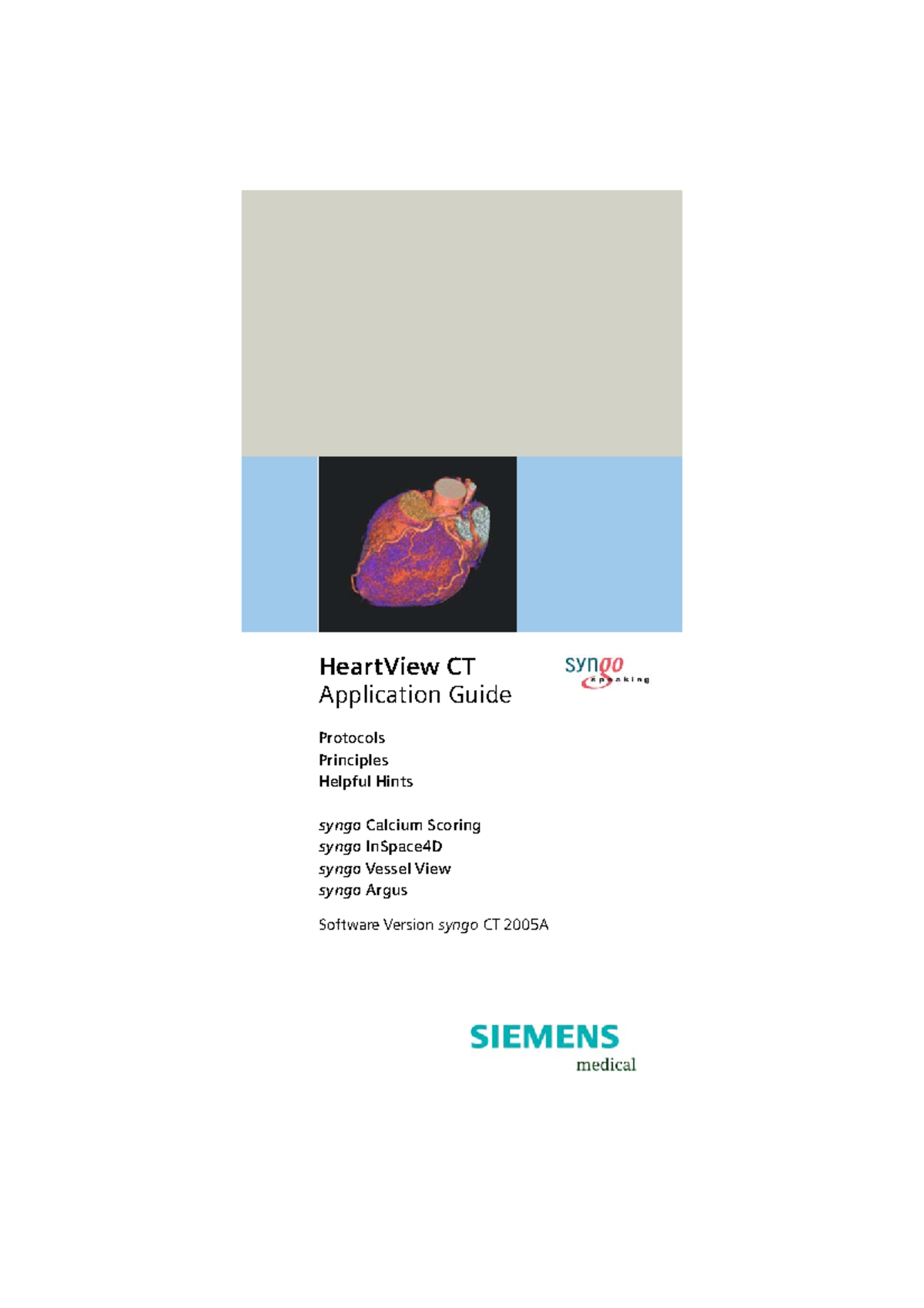 Syngo Application Guide Heart View CT - HeartView CT Application Guide ...