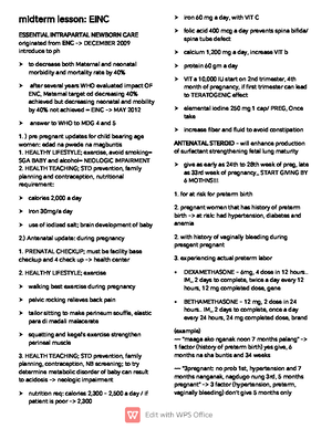 Pedia Gastro WARD Checklist - Patient Information Patient's Name ...