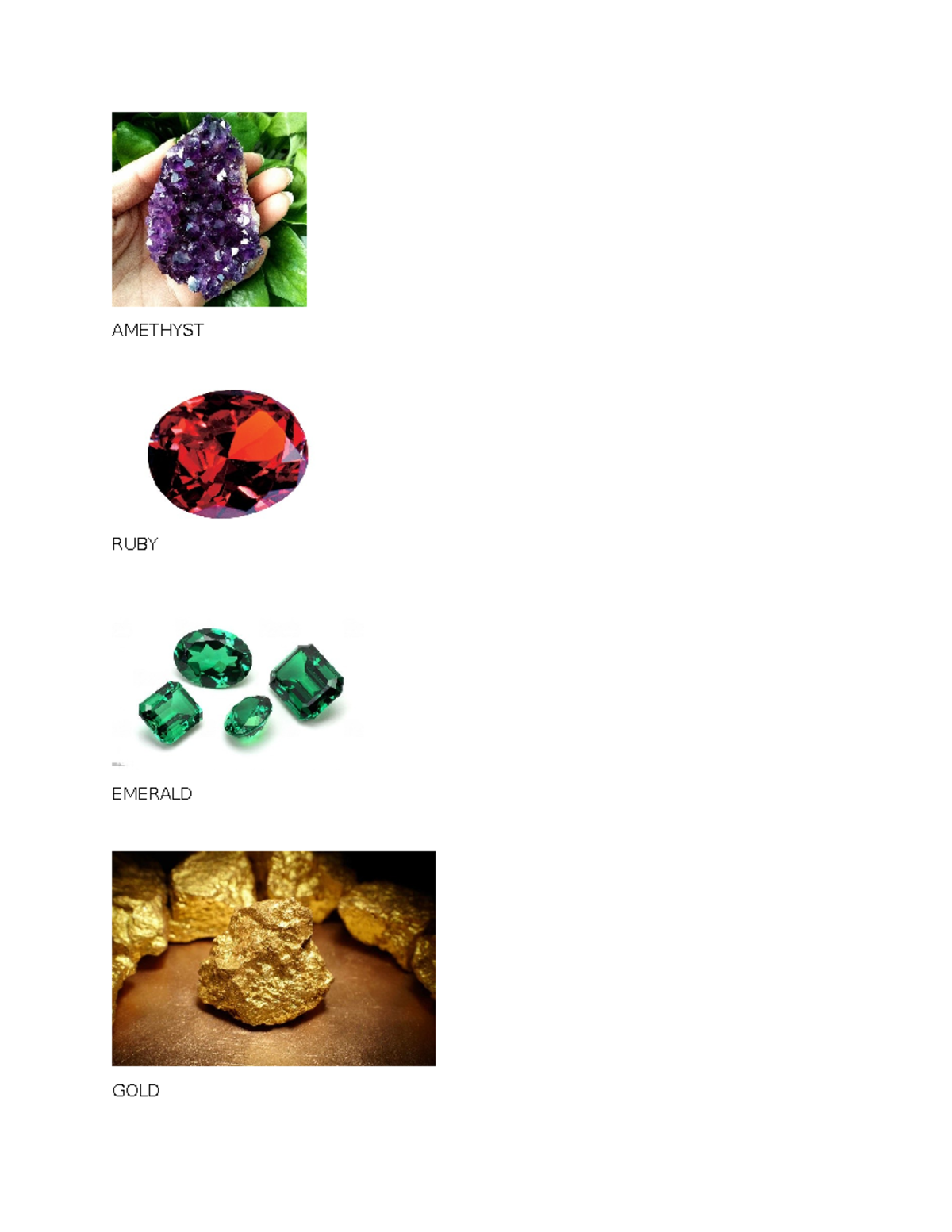 Amethyst - LIST OF VALUABLE MINERALS - Bachelor of Elementary Education ...