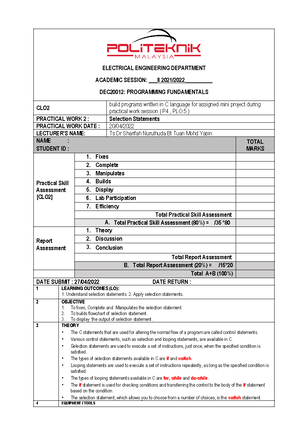 Chapter 2 (PART 1) - Database - DFC20123 DATABASE SYSTEM 2 RELATIONAL DATA MODEL PART 1 ...