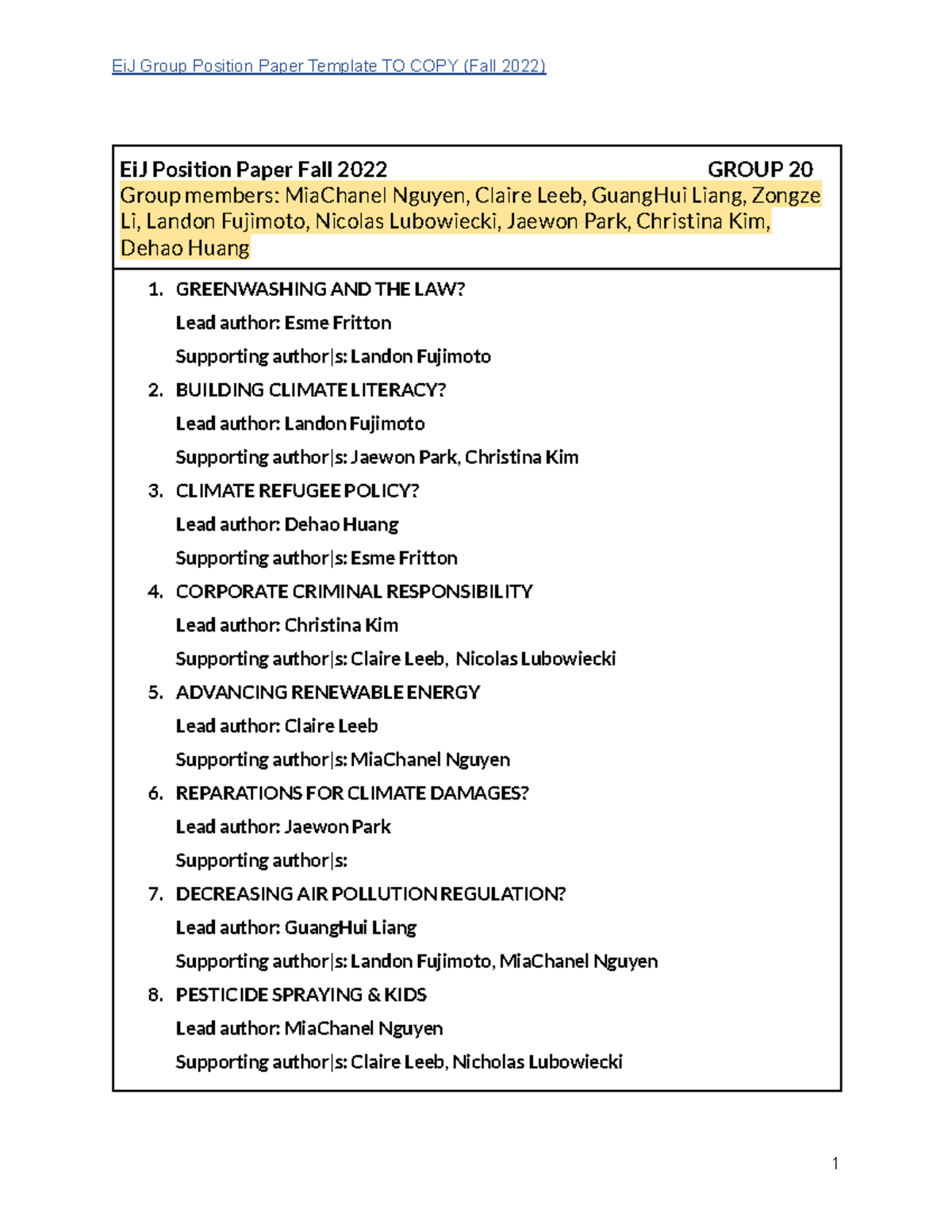 Group 20 Ei J Group Position Paper Template Fall 2022 - EiJ Position ...