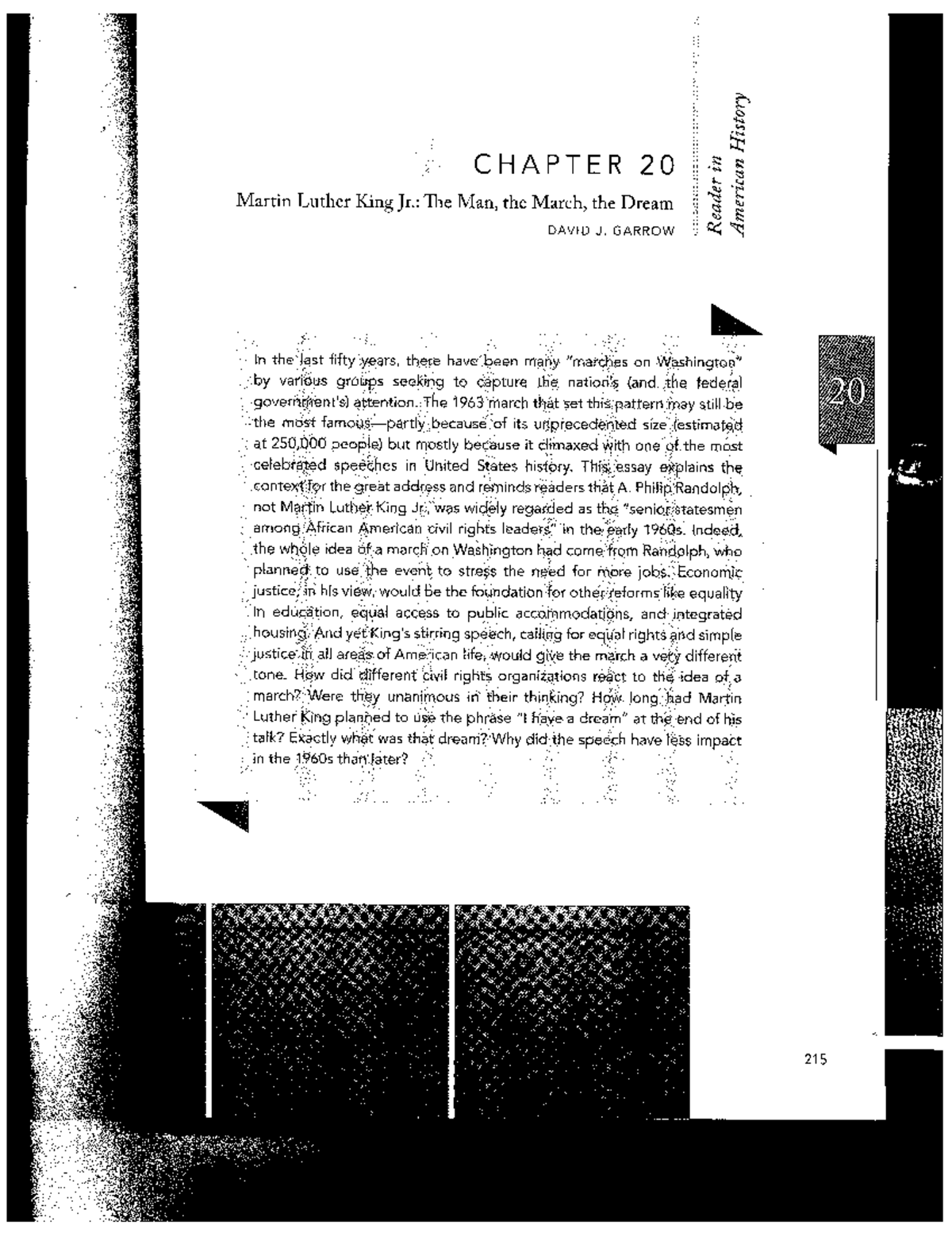 20. Martin Luther King Jr - : The Man, the March, the Dream DAVID J ...