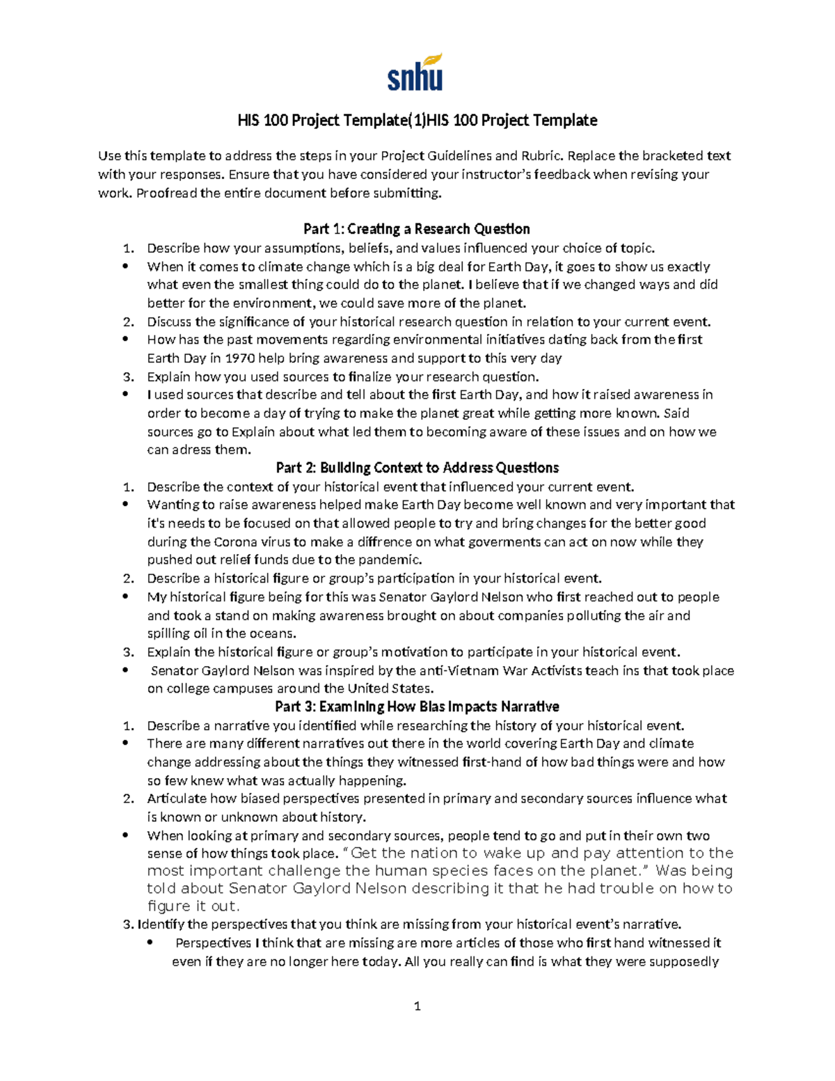 HIS 100 Project Template - HIS 100 Project Template(1)HIS 100 Project Template Use this template ...