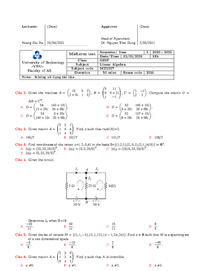 De 2345 - abc - Linear Algebra - Studocu