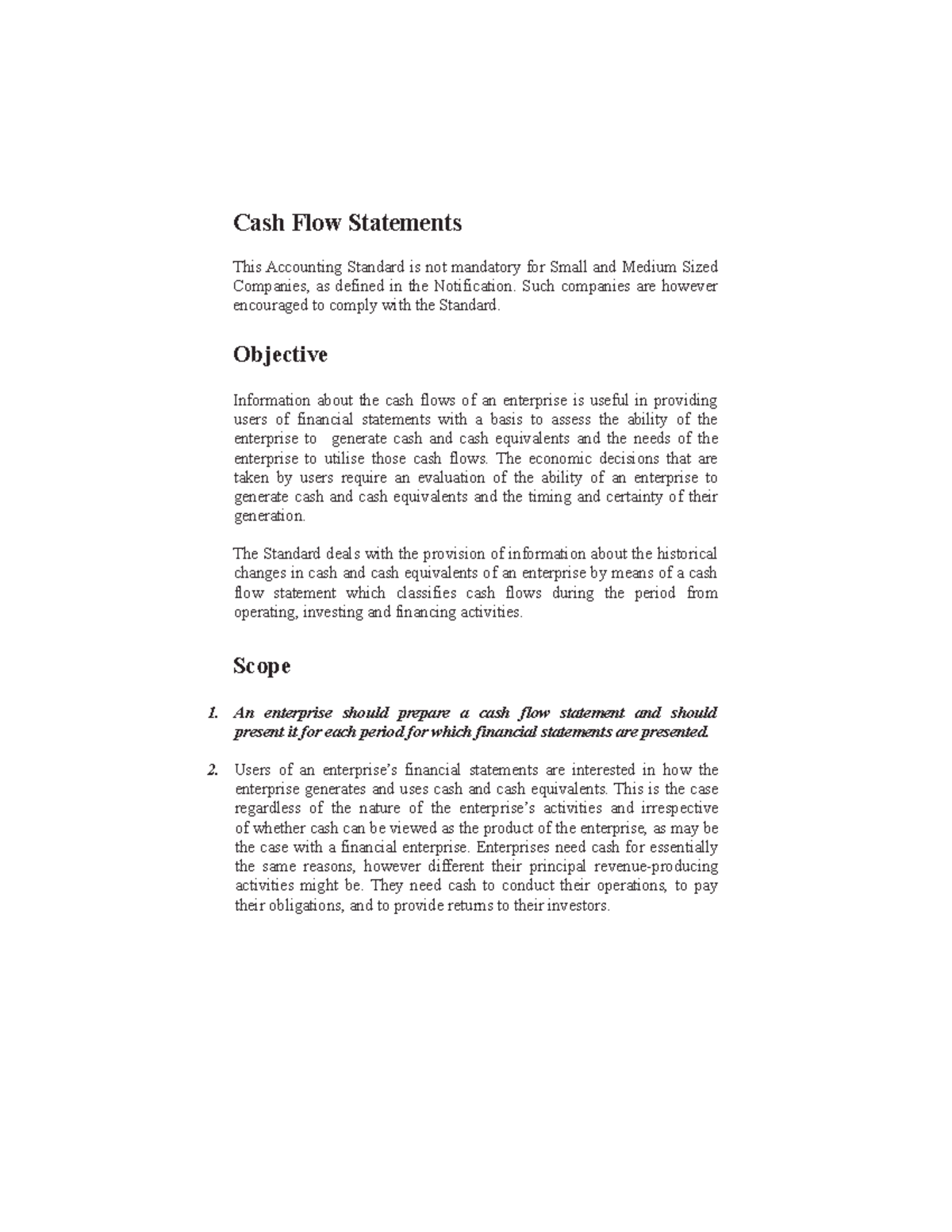 Cash Flow Statements - Cash Flow Statements This Accounting Standard is ...