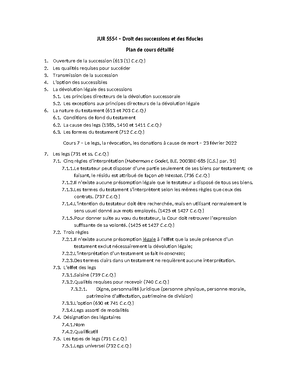 Cours 3 – Dévolution légale (plan détaillé) - JUR 5554 – Droit des ...