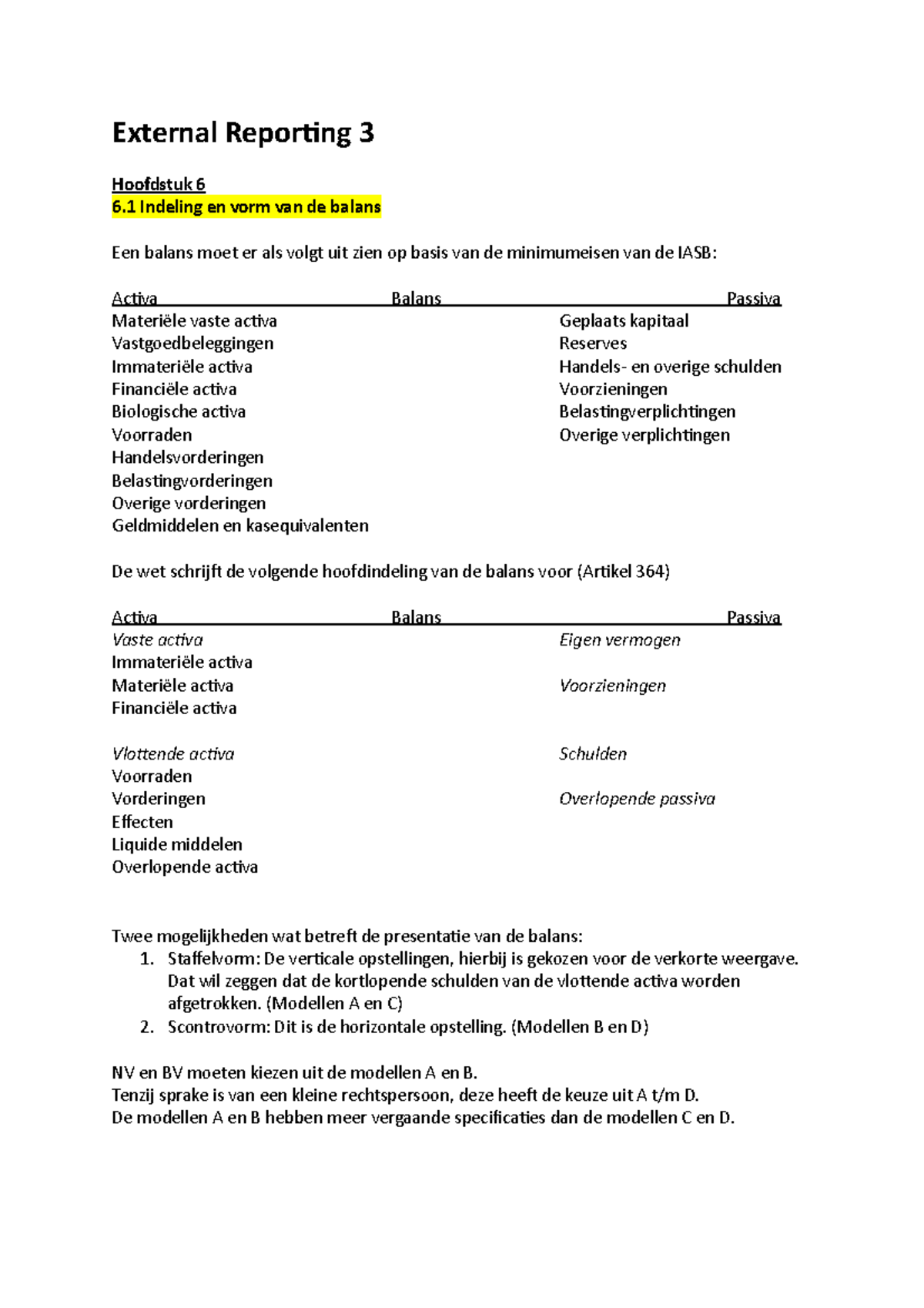 External reporting 3 samenvatting - External Reporting 3 Hoofdstuk 6 6 ...