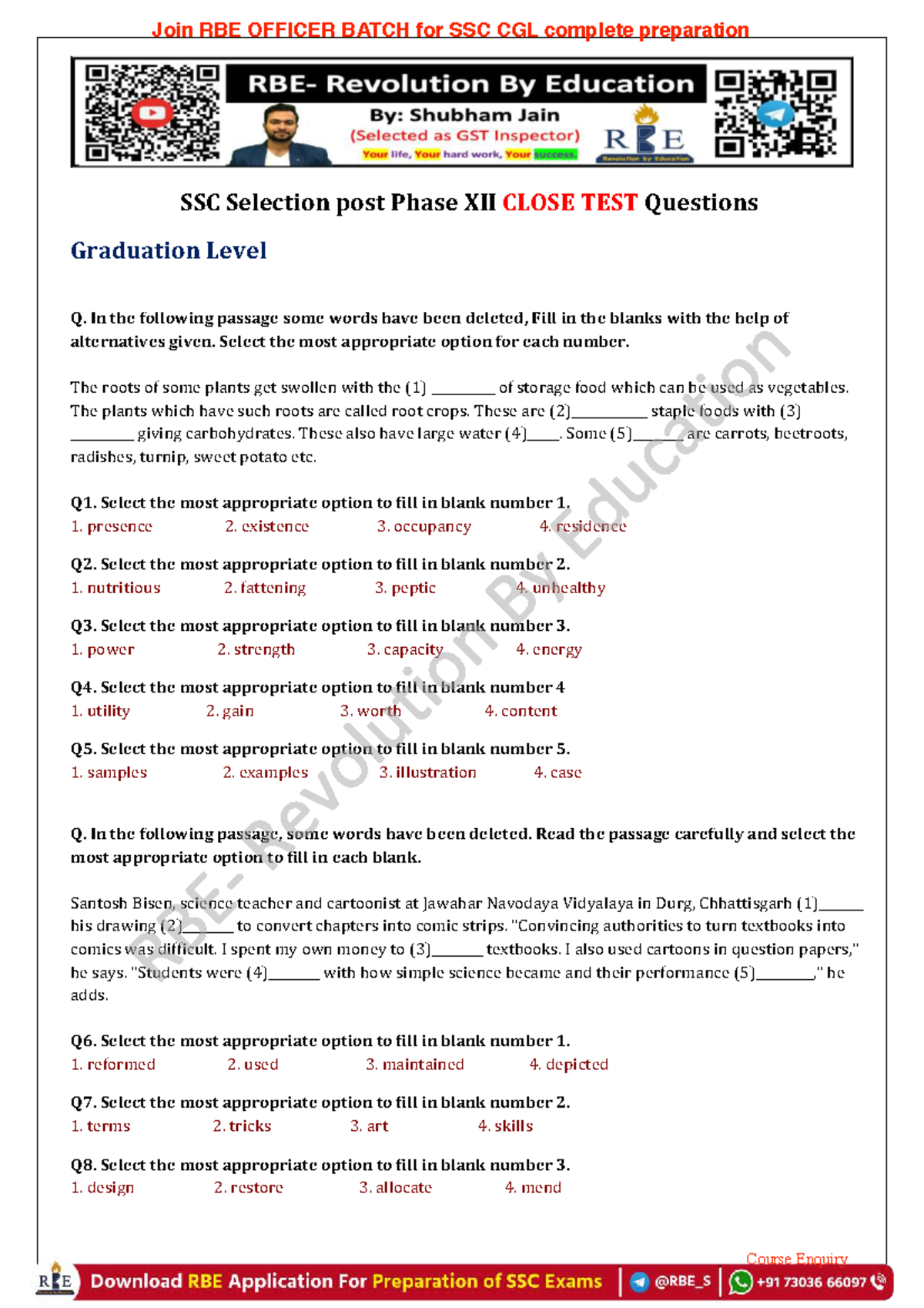 Close Test Selection post phase XII (All) RBE compressed - SSC ...