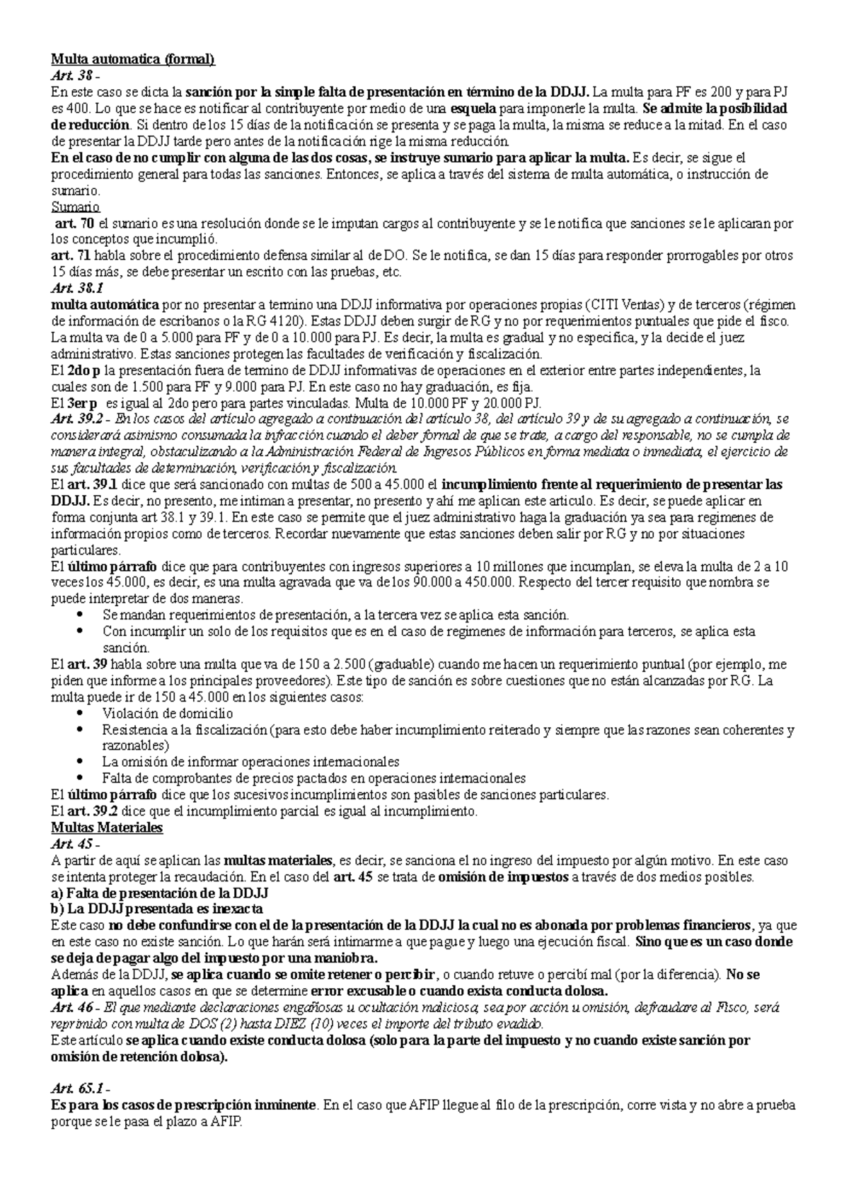 Marchevsky - Multa automatica (formal) Art. 38 - En este caso se dicta ...