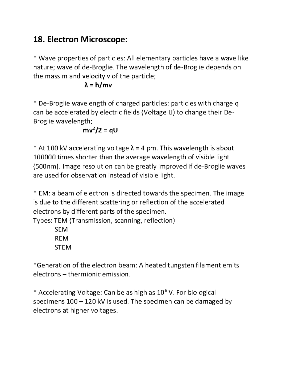 Electron Microscope. Magnification and Resolution - 18. Electron ...
