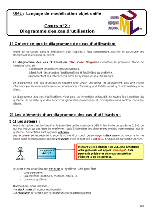 Cours UML Diagramme d'Objet - UML : Langage de modélisation objet unifié Cours n°4 : Diagramme ...