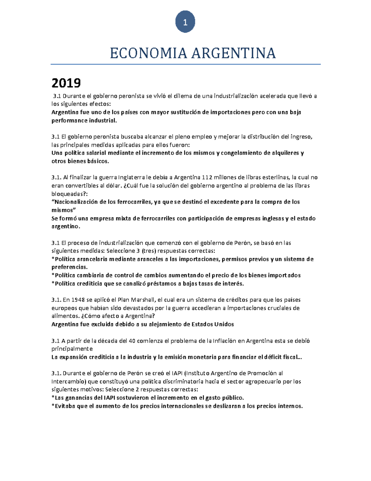 Parcial 2 eco argentina - Warning: TT: undefined function: 32 Warning: TT: undefined function ...