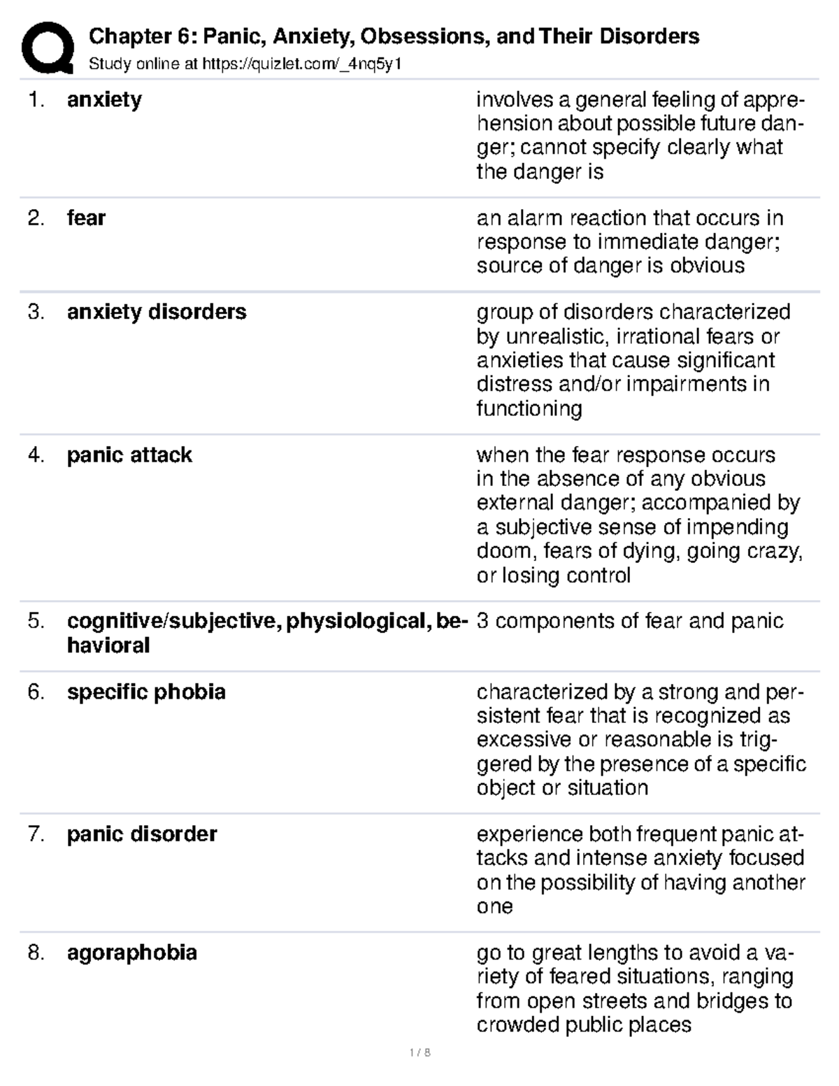 Chapter 6 Quizlet Abnormal Psychology - Study online at quizlet/_4nq5y ...