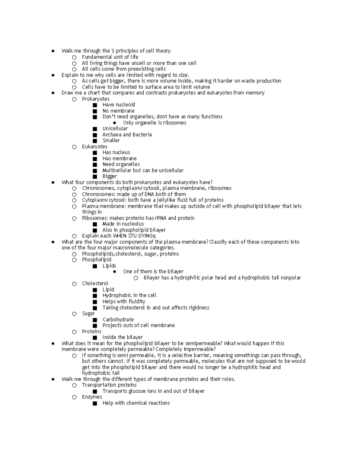 Chapter 3 Study guide - Walk me through the 3 principles of cell theory ...