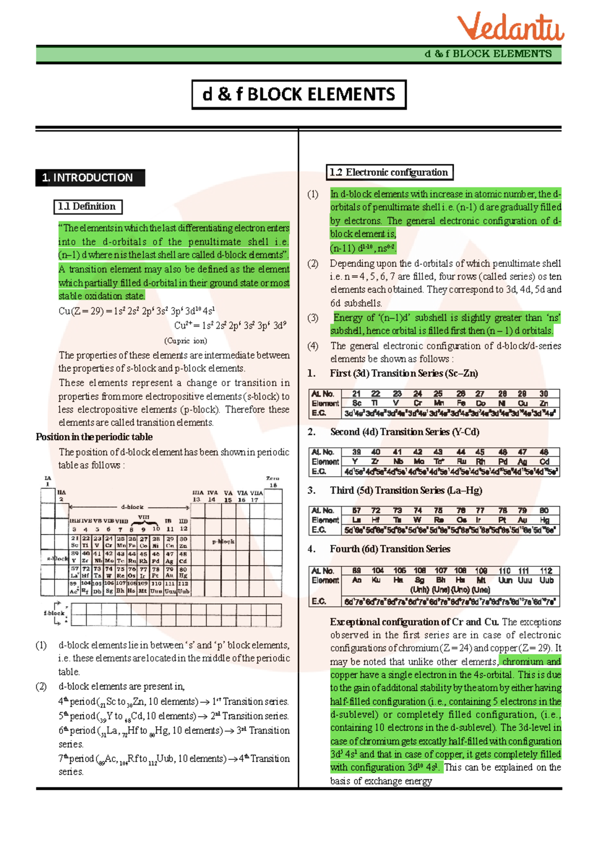 12.C.4.. d and f Block Elements [PDF] - 1. INTRODUCTION 1 Definition ...