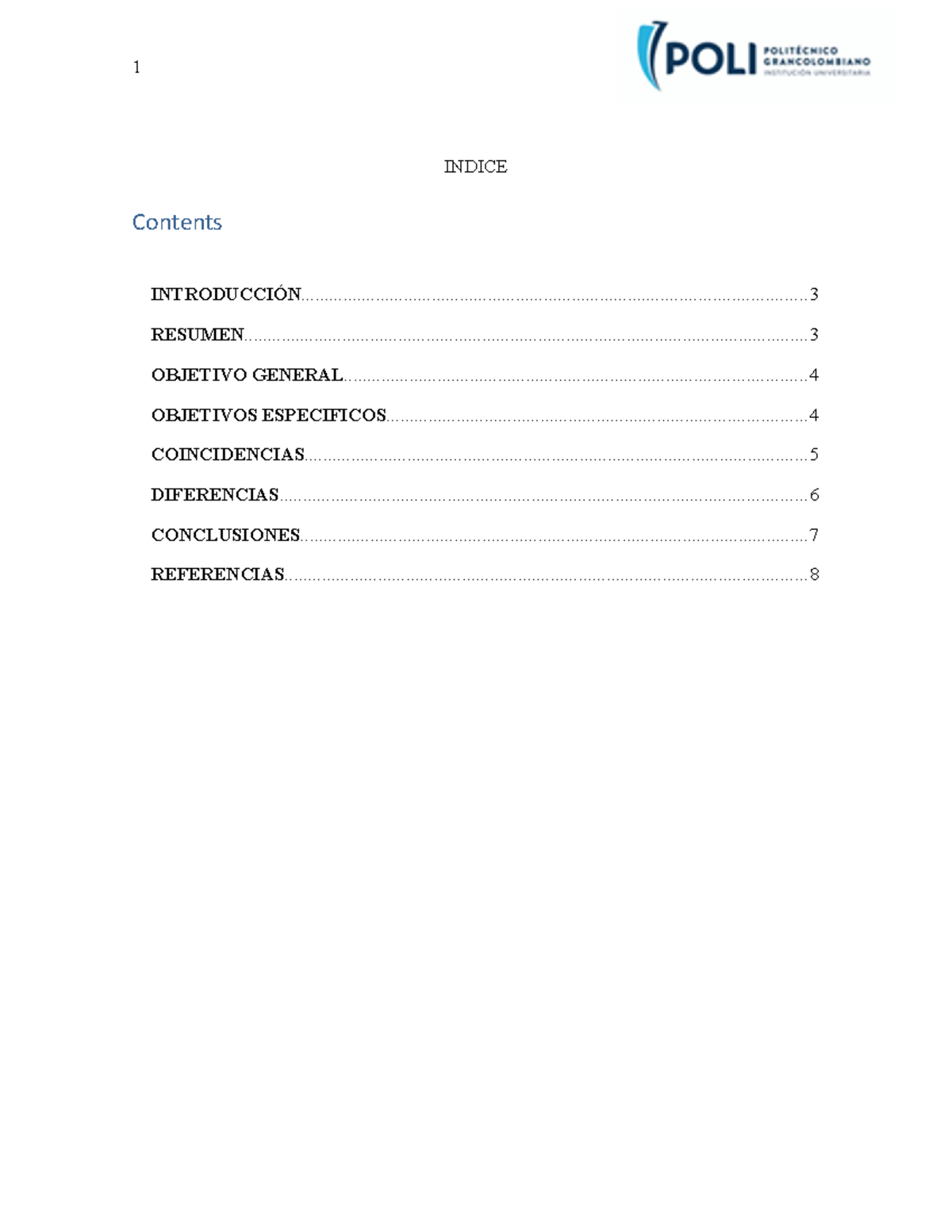 Entrega Previa 1 - Escenario 4 - Copy - INDICE - Studocu