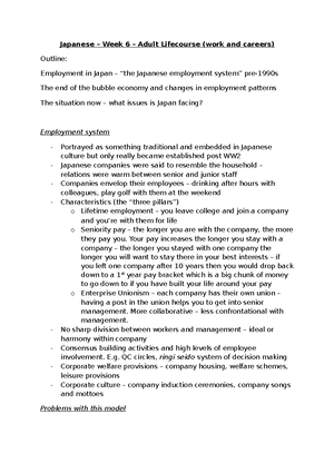 Japanese Society and Culture week 3 - Japanese Society and Culture ...