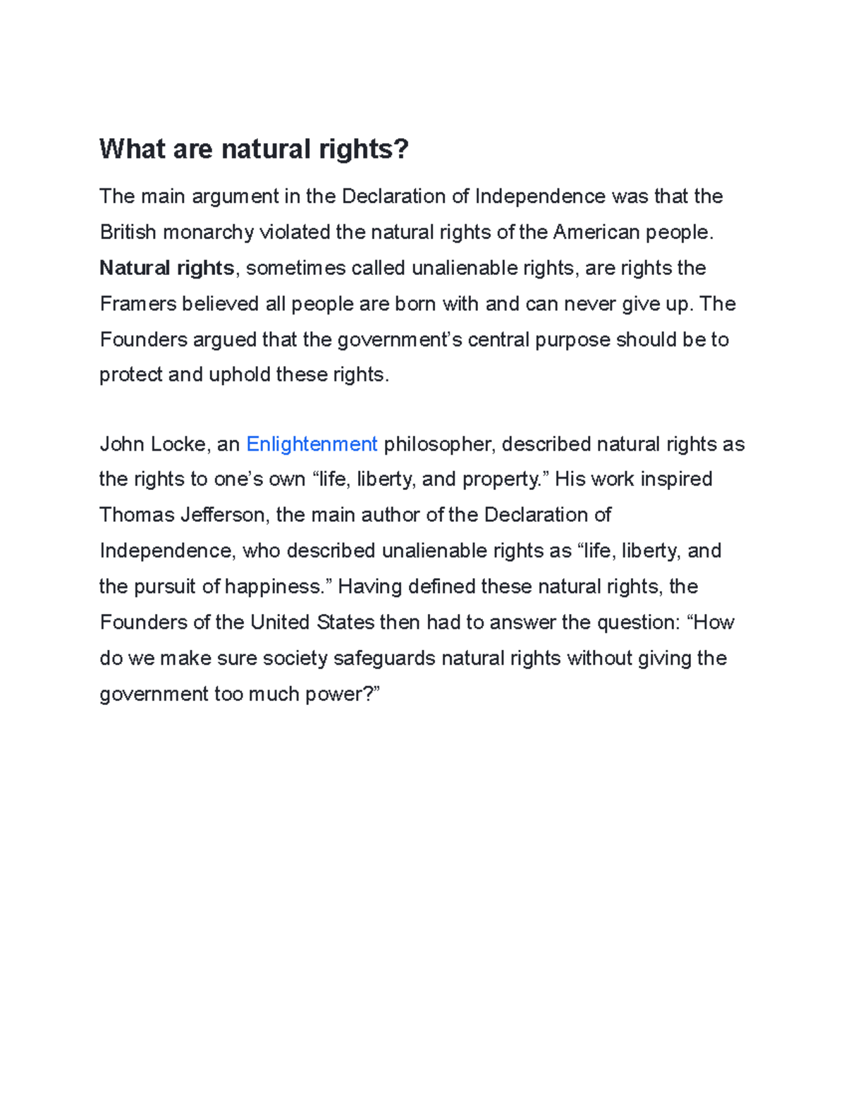 What are natural rights - Natural rights, sometimes called unalienable ...