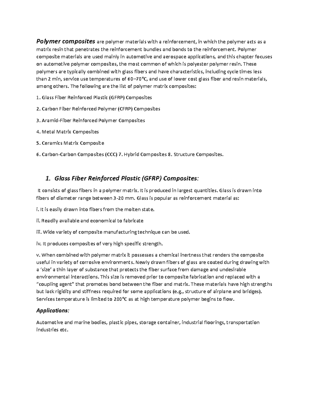 Basics of PCs - Polymer composites are polymer materials with a ...