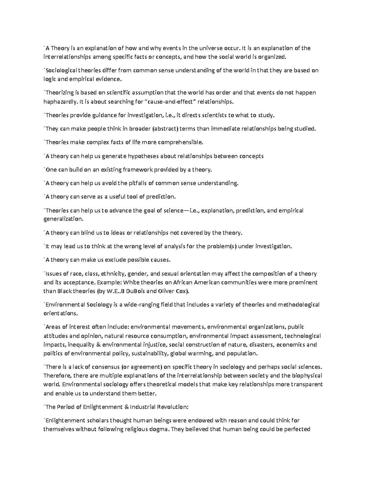 lecture-notes-on-social-theories-a-theory-is-an-explanation-of-how