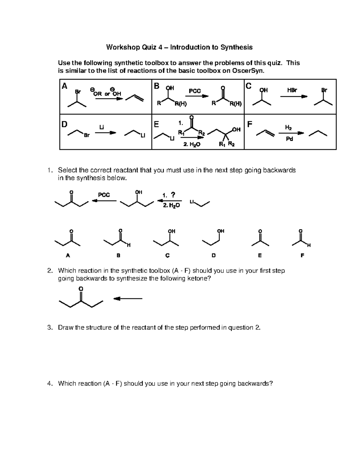 Ws-4-1 - pre workshop - Workshop Quiz 4 – Introduction to Synthesis Use ...