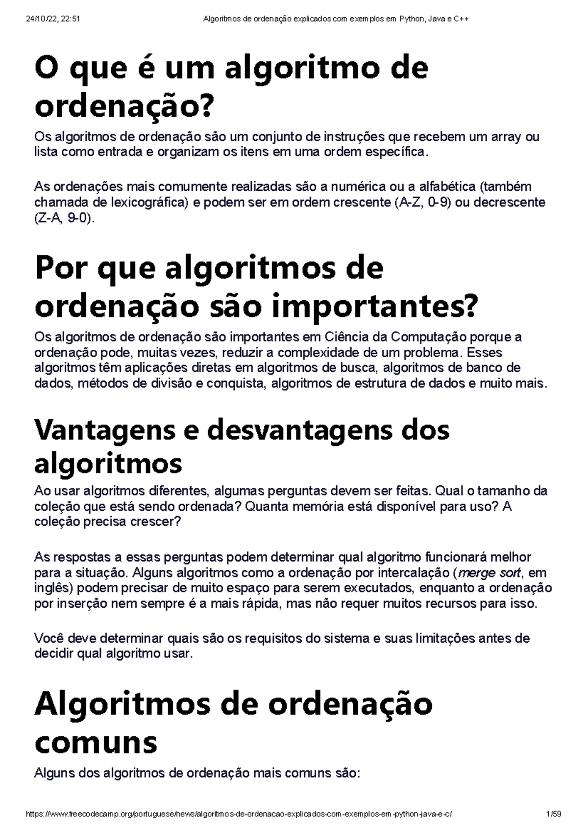 Algoritmos De Ordenação Explicados Com Exemplos Em Python Java E C O Que é Um Algoritmo De 