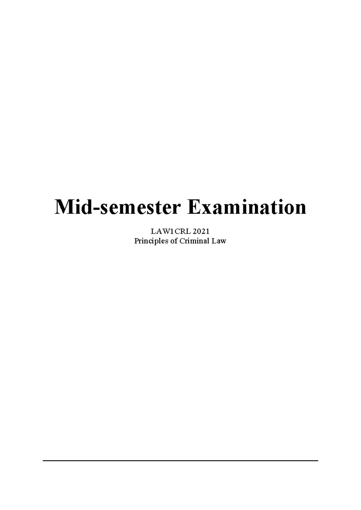 CRL 2021 Sample Paper A - Mid-semester Examination LAW1CRL 2021 ...