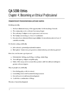 Chapter 5 Notes - Ethical Decisions and Dilemmas in Criminal Justice ...