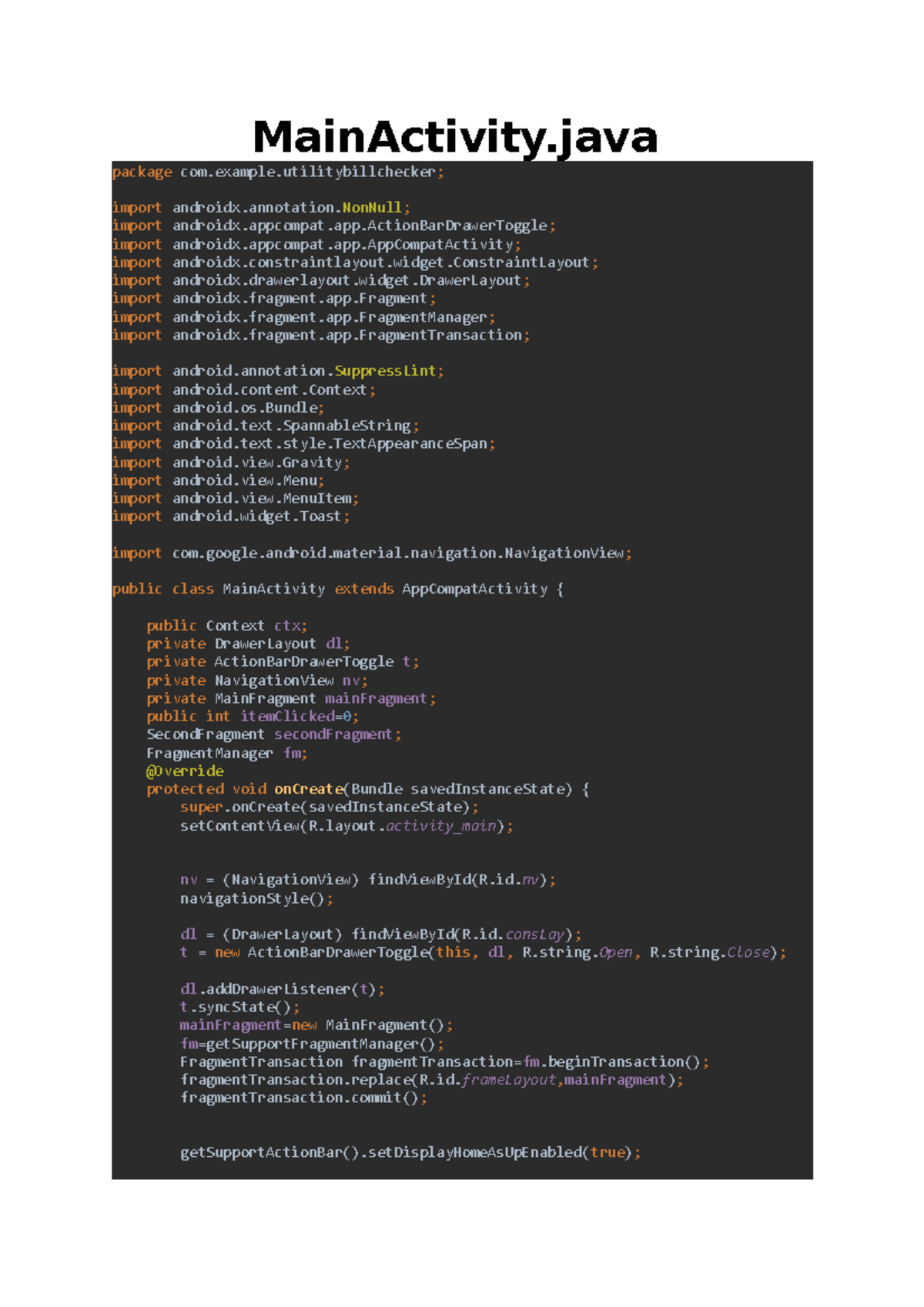 17f-8311 Sec-B SMD Navigation-View - MainActivity package com.example; import androidx ...
