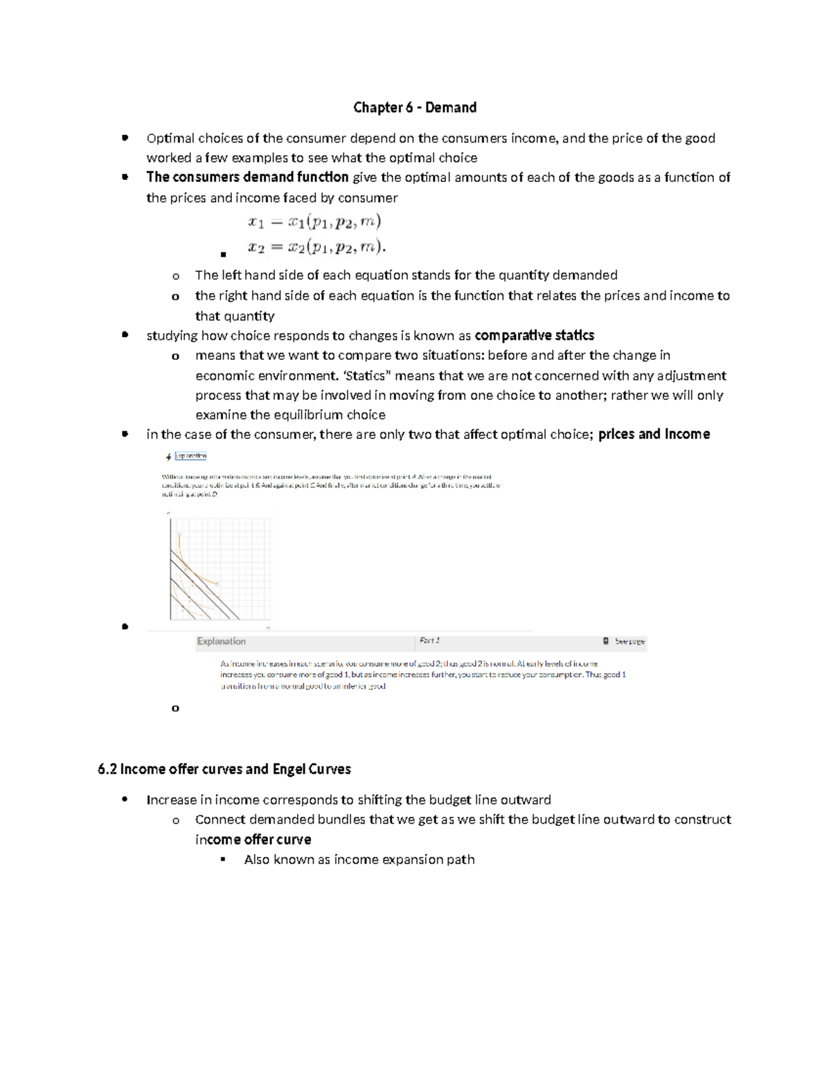 Smartwork - Chapter 6, 7, 8 - Chapter 6 - Demand Optimal choices of the consumer depend on the ...