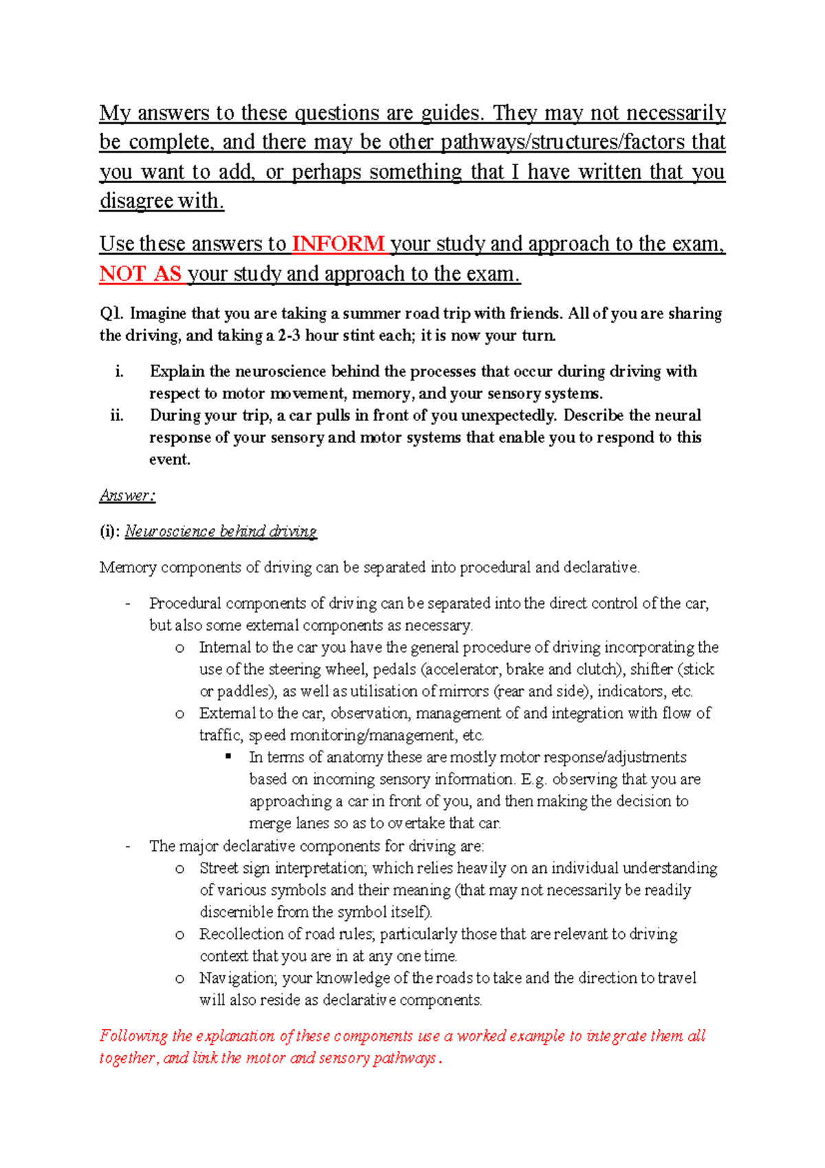 Sample/practice exam 2018, questions and answers - Warning: TT: undefined function: 32 My ...