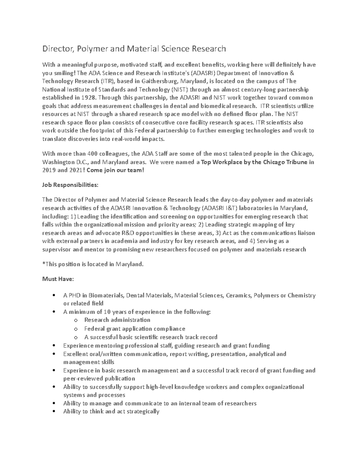 Introduction to Materials Science - Director, Polymer and Material ...