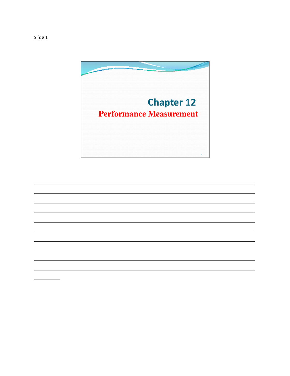 Chapter 12 - Chapter 12 1 Performance Measurement - Studocu