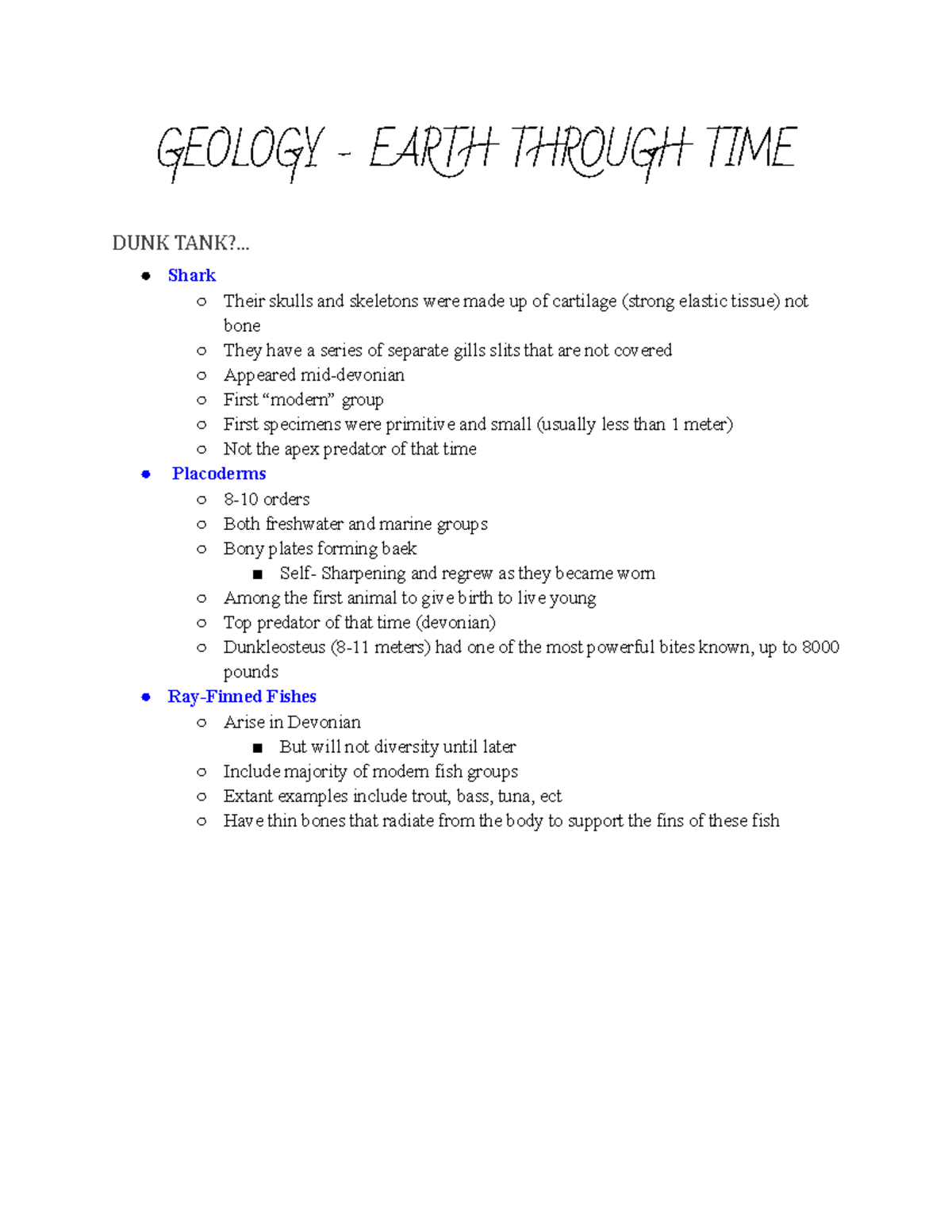 DUNK TANK - Dunk Tank Vignette Lecture Notes Teacher: Ken Anderson ...