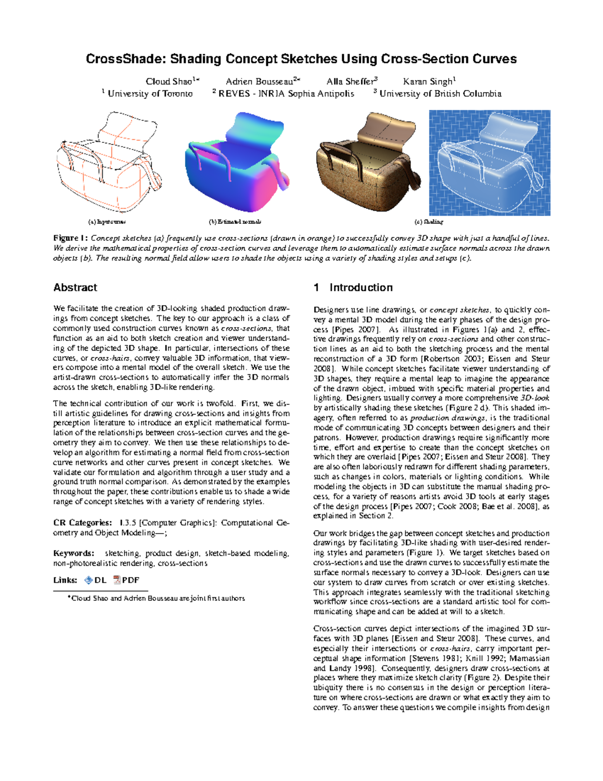 Crossshade - CrossShade: Shading Concept Sketches Using Cross-Section ...