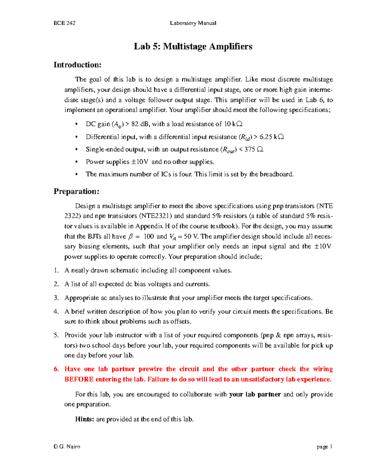 Lab 5 Manual S2017 - ECE 242 Laboratory Manual Lab 5: Multistage ...