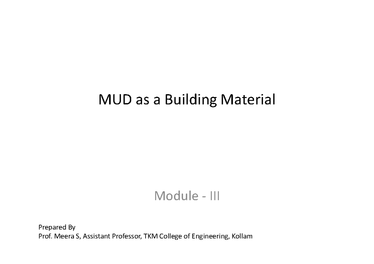 Mod3-mud - application of mud in architecture - MUD as a Building ...