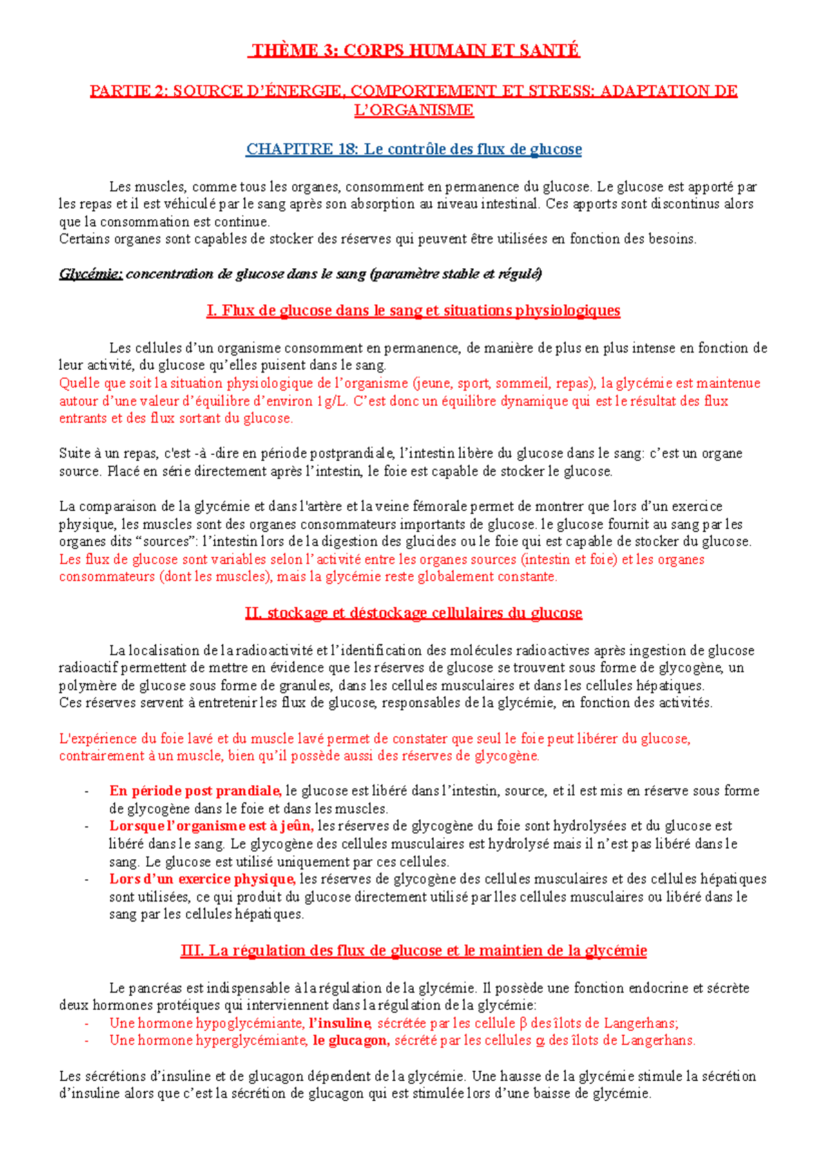 SVT chapitre 18 - Notes de cours - THÈME 3: CORPS HUMAIN ET SANTÉ ...