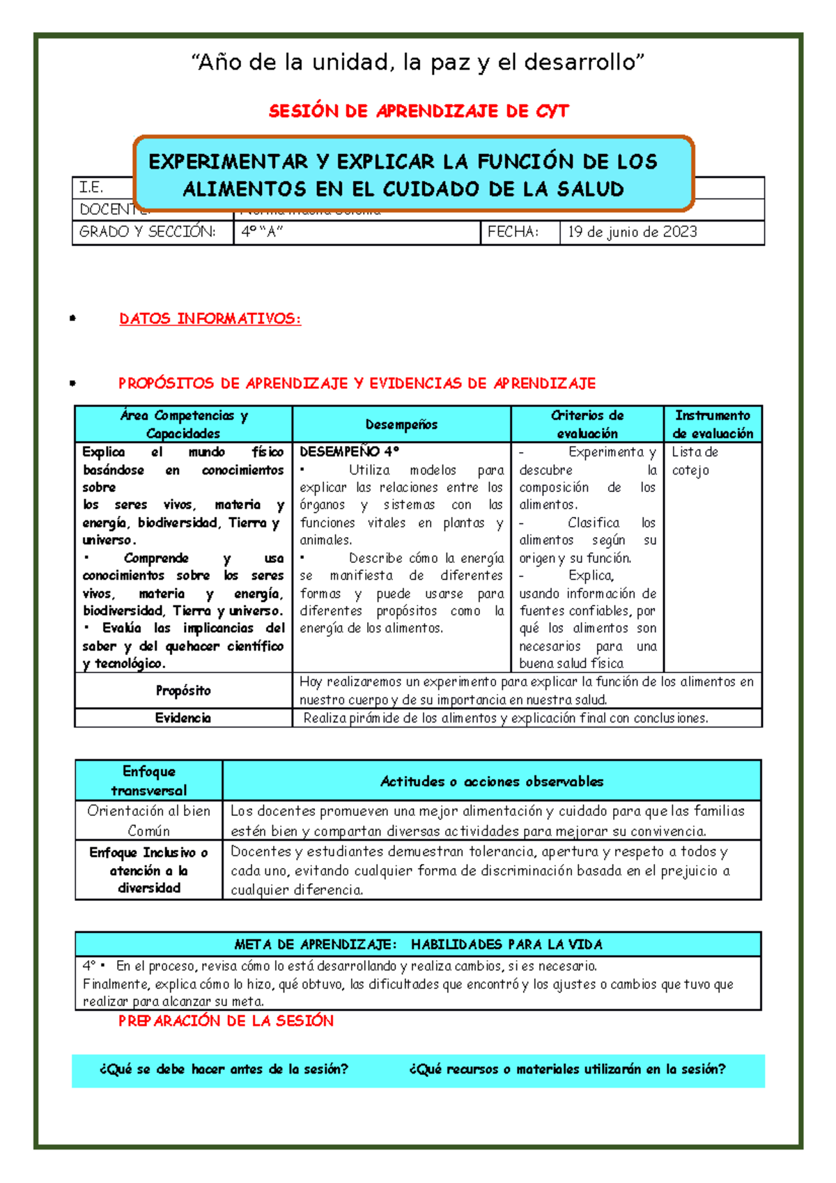 S.A. EDA-Cy T- Experimentar y explicar los nutrientes de los alimentos ...