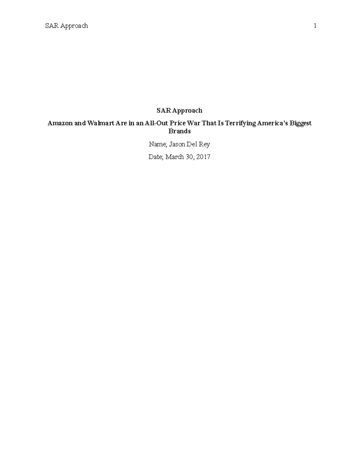 SAR Approach - Thanks - SAR Approach Amazon and Walmart Are in an All ...