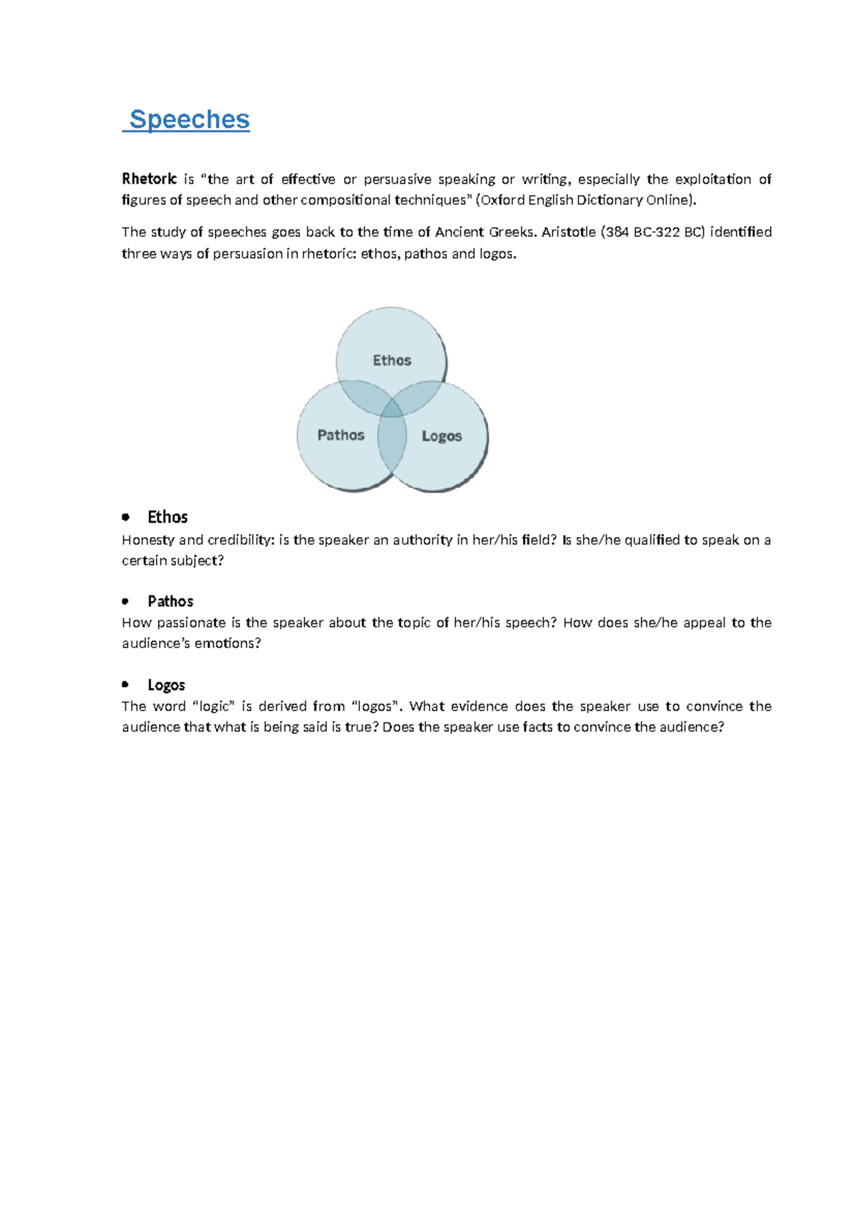 How to write a Speech - Speeches Rhetoric is “the art of effective or ...