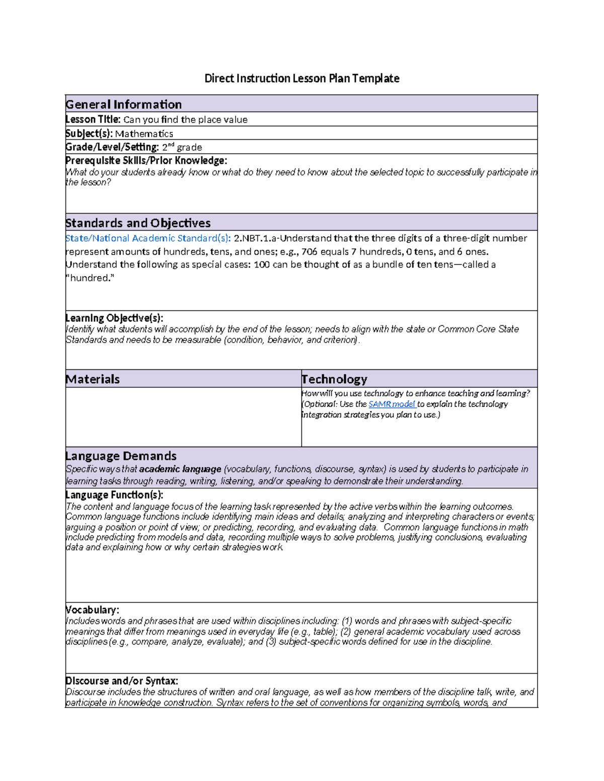 Lp direct instruction lesson plan template (2) (Repaired) - Direct ...