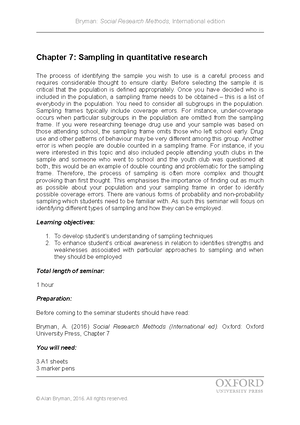 Ch06 - The nature of quantitative research - Chapter 6: The nature of ...