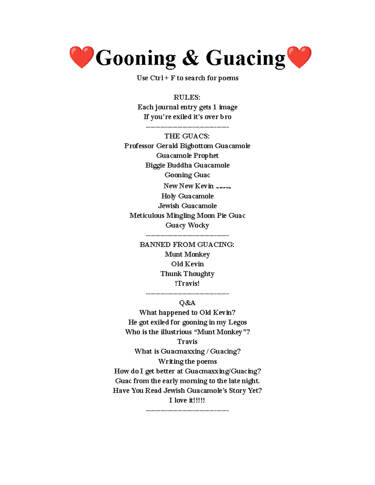 Goon Journal by The Guac Brothers - Gooning & Guacing Use Ctrl + F to ...