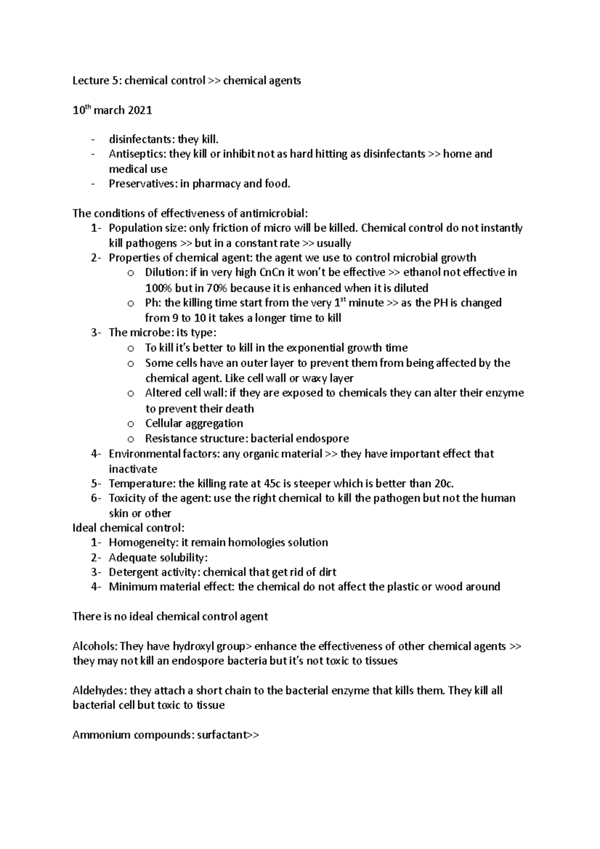 Lecture 5 - chemical methods and chemical agents - Lecture 5: chemical ...